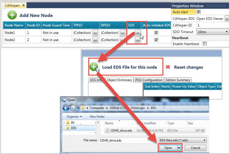 CANopen EDS: Import, View, Edit